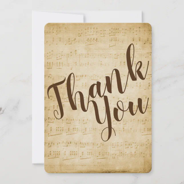 Vintage Music Thank You Card | Zazzle