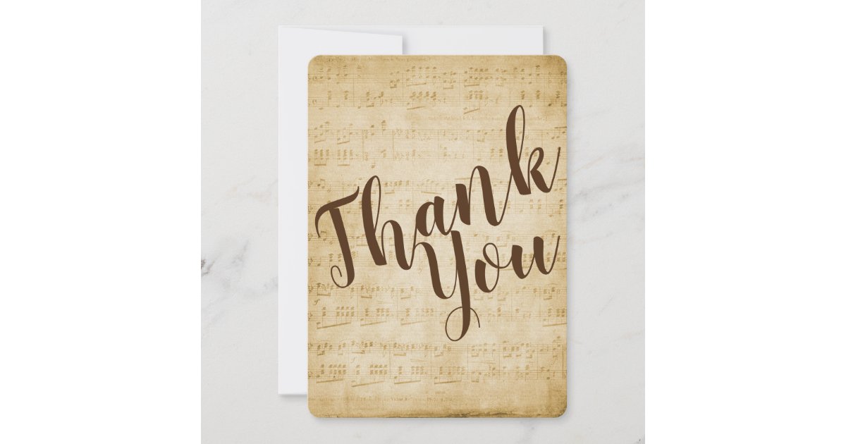 Vintage Music Thank You Card | Zazzle