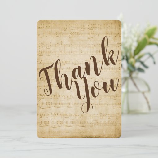 Vintage Music Thank You Card | Zazzle