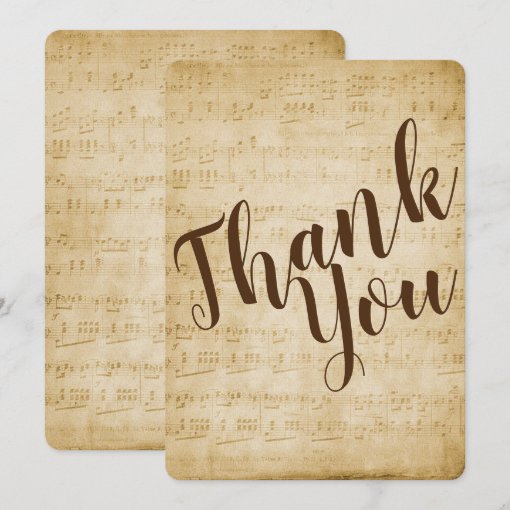 Vintage Music Thank You Card | Zazzle