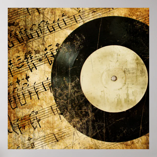 vintage musical background poster | Zazzle