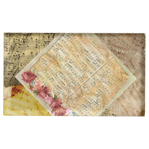Vintage Musical Notes Piano Sheet Music Place Card Holder | Zazzle
