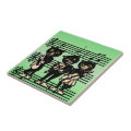 Vintage Musician Black Cats Music Notes Tile | Zazzle