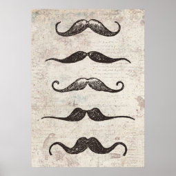 Vintage Mustache Poster | Zazzle