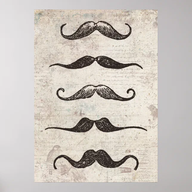 Vintage Mustache Poster | Zazzle