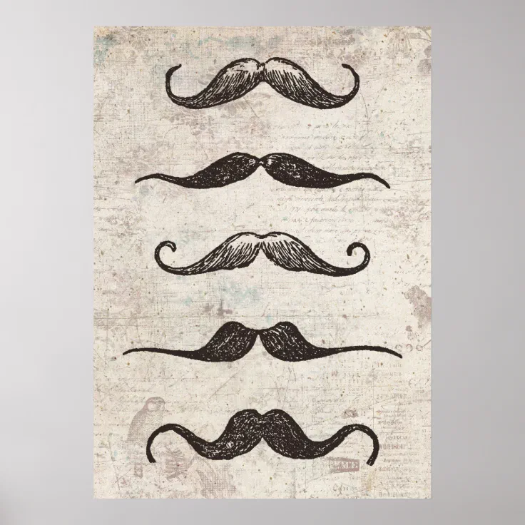 Vintage Mustache Poster | Zazzle