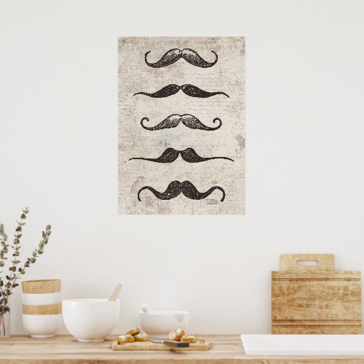 Vintage Mustache Poster | Zazzle