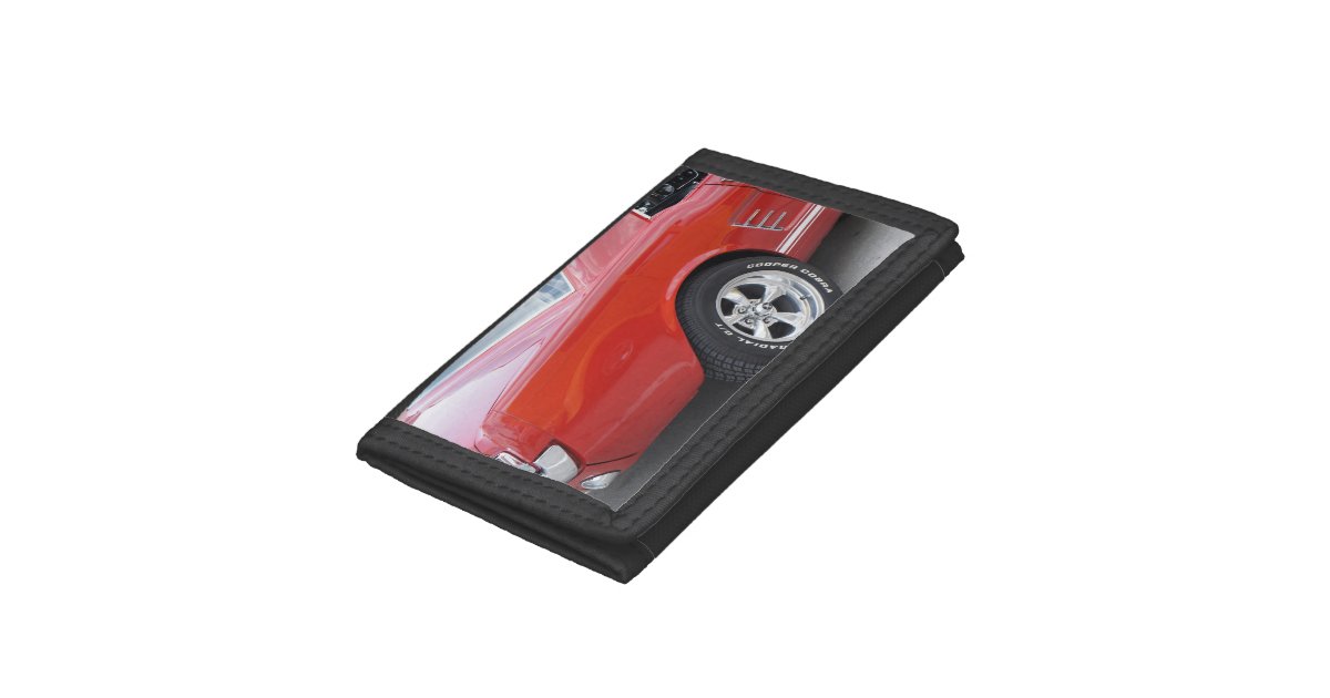 Vintage Mustang on tri-fold wallet. Trifold Wallet | Zazzle