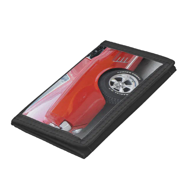 Vintage Mustang on tri-fold wallet. Trifold Wallet | Zazzle