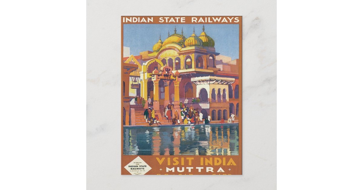 Vintage Muttra Mathura India Postcard | Zazzle