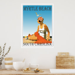 Vintage Myrtle Beach Poster | Zazzle