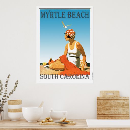Vintage Myrtle Beach Poster | Zazzle