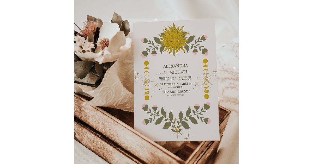 Vintage Mystical Botanical Wedding Invitation | Zazzle
