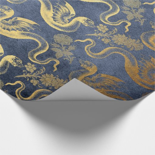 Vintage Mythology Fantasy Dragon Wallpaper Wrapping Paper | Zazzle