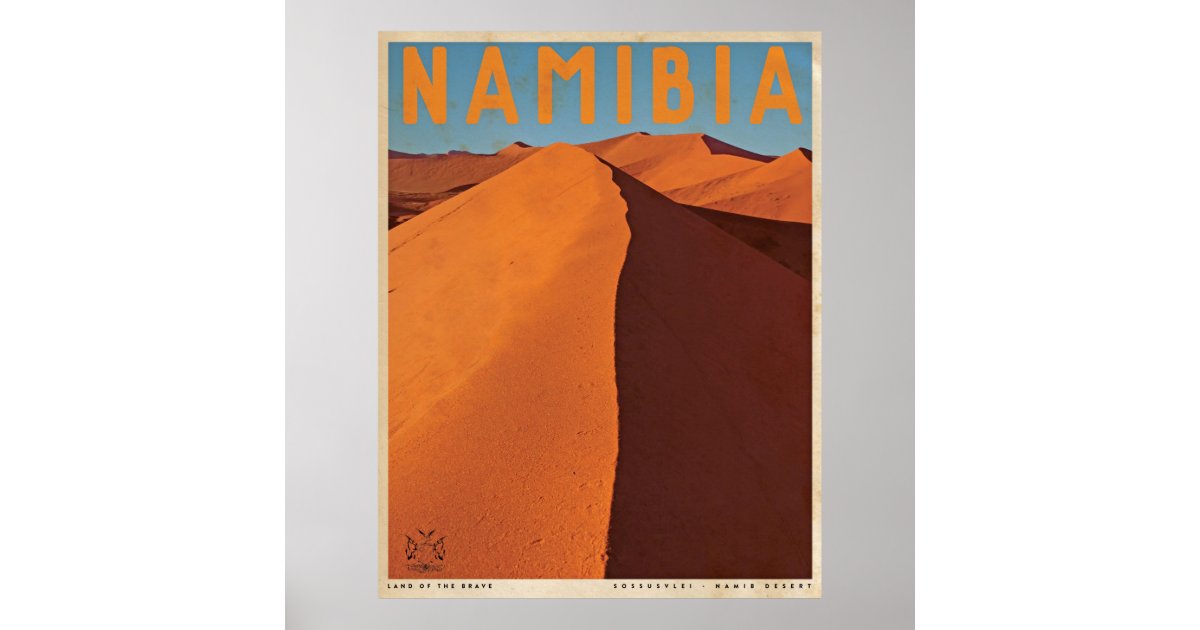 Vintage Namibia Travel Poster | Zazzle