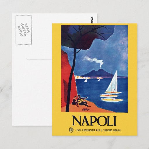 Vintage Naples Italy Travel Postcard | Zazzle