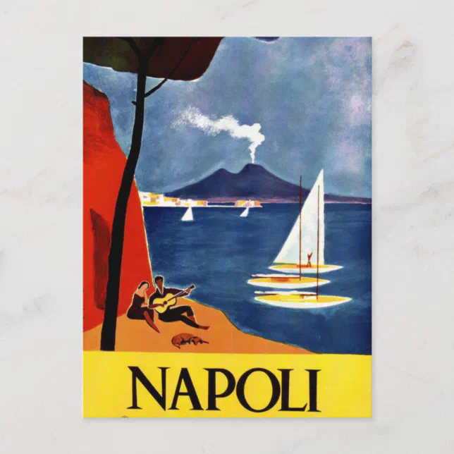 Vintage Napoli Travel Love Romance Postcard | Zazzle
