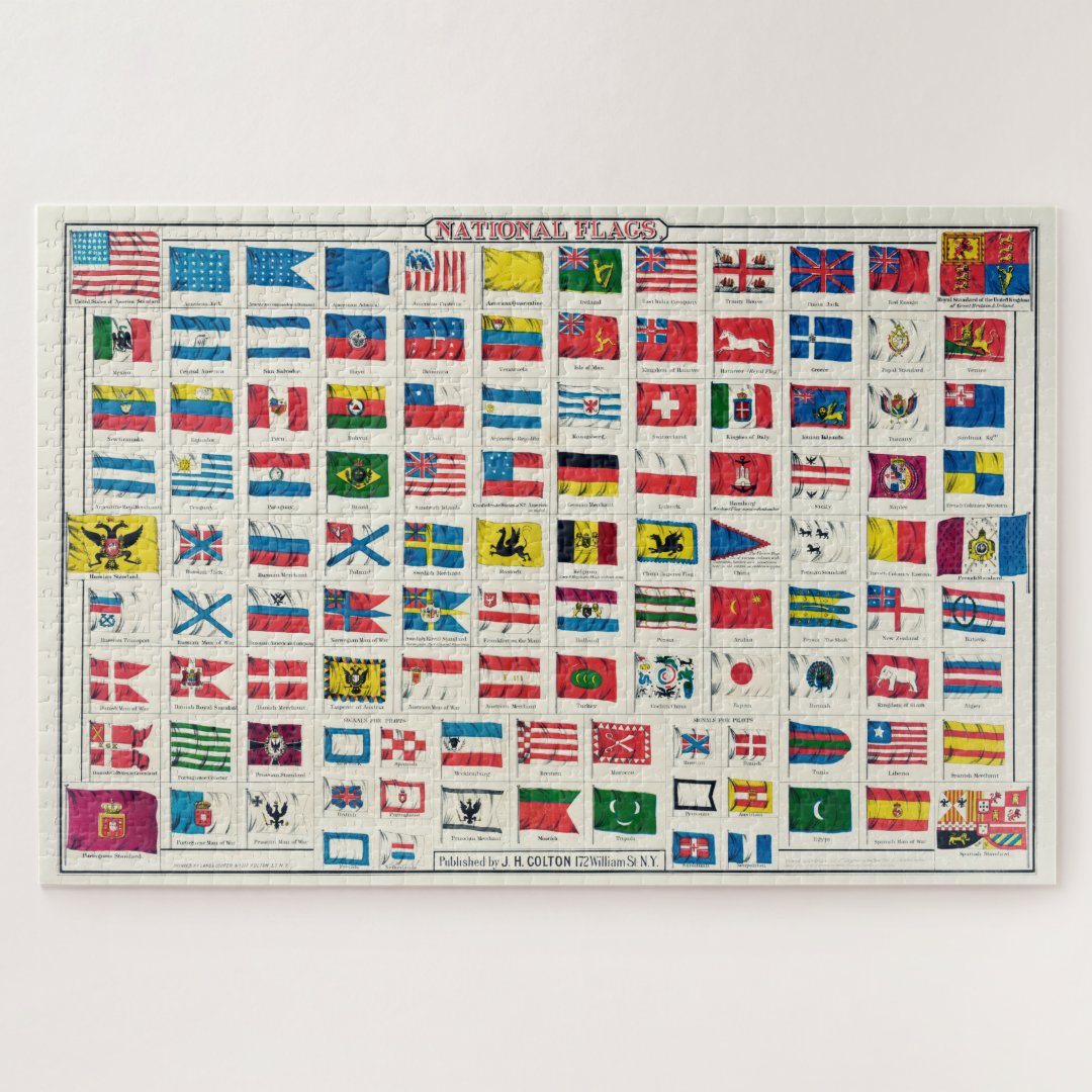 Vintage National Flags Jigsaw Puzzle | Zazzle