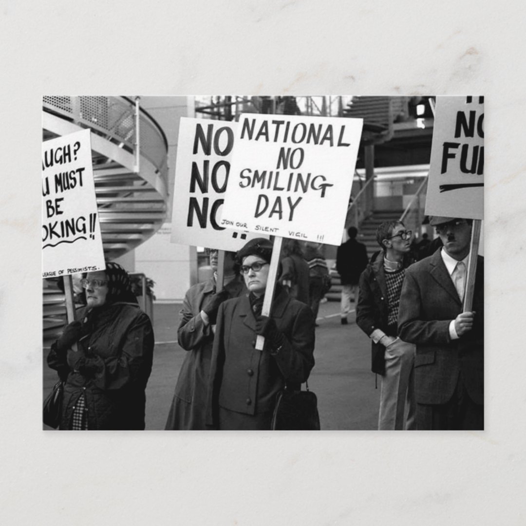 Vintage National No Smiling Day Postcard | Zazzle