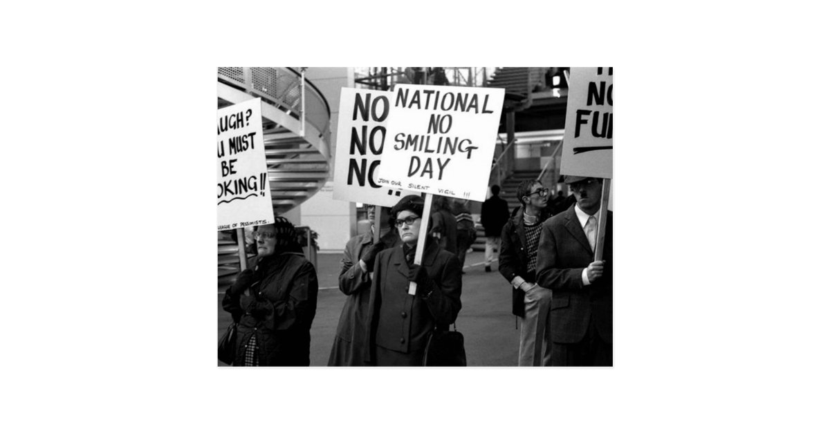 Vintage National No Smiling Day Postcard | Zazzle.com