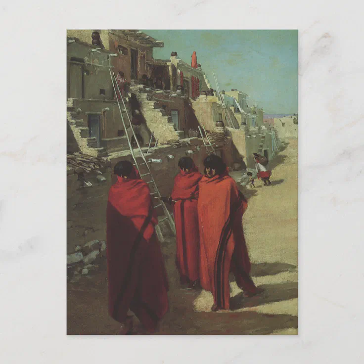 Vintage Native American, Hopi Pueblo by Louis Akin Postcard | Zazzle