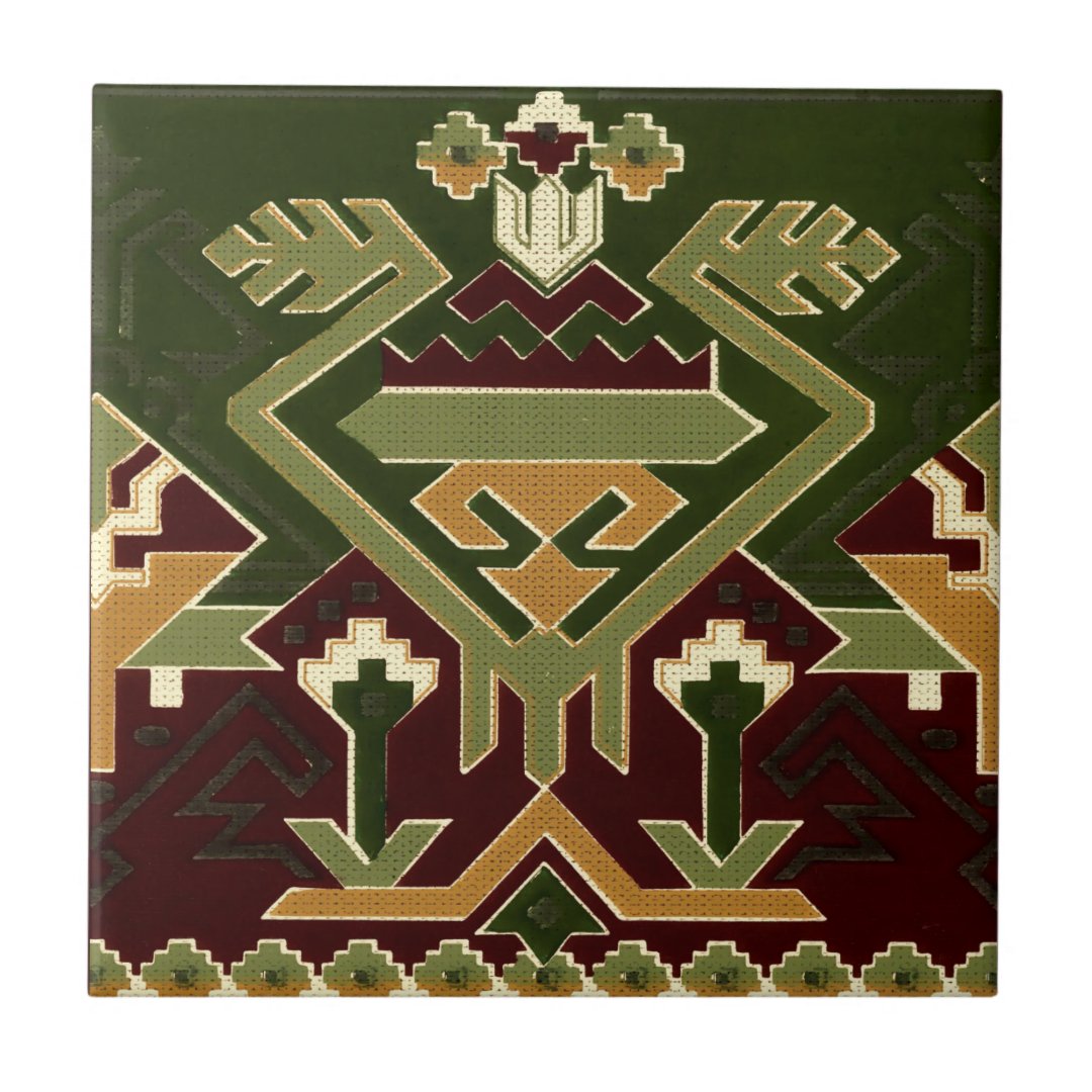 Vintage Native American Indian Southwest Pattern Ceramic Tile | Zazzle