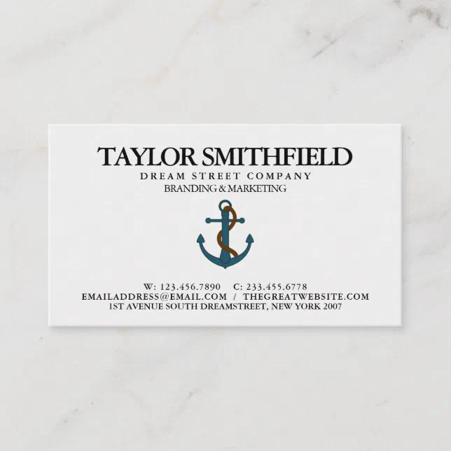Vintage Nautical Anchor Business Card | Zazzle