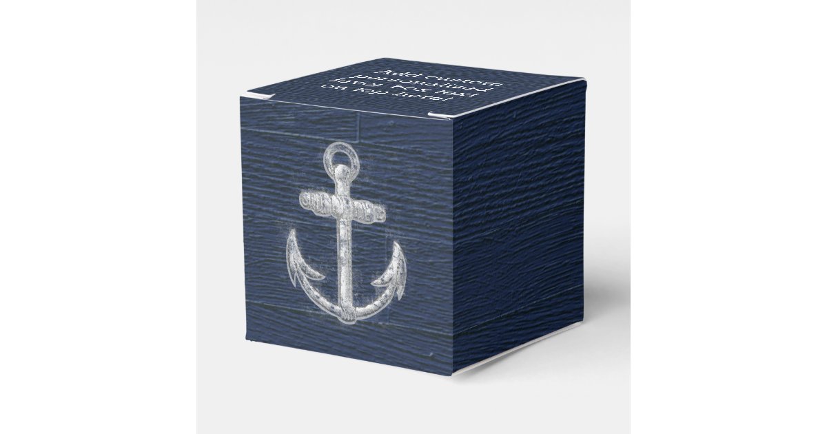 Vintage Nautical Anchor Navy Blue/White Favor Boxes | Zazzle