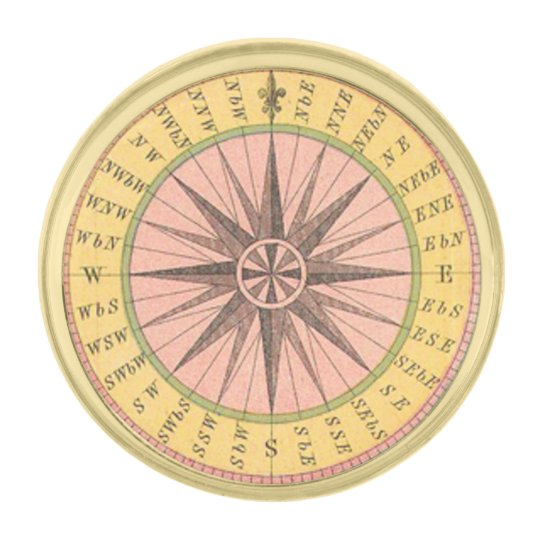 Vintage Nautical Compass Gold Finish Lapel Pin | Zazzle.com