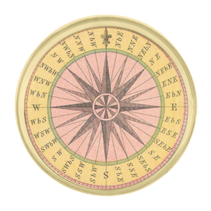 Vintage Nautical Compass Gold Finish Lapel Pin | Zazzle.com