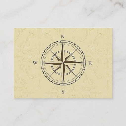 Vintage Nautical Compass Ivory Business Card | Zazzle