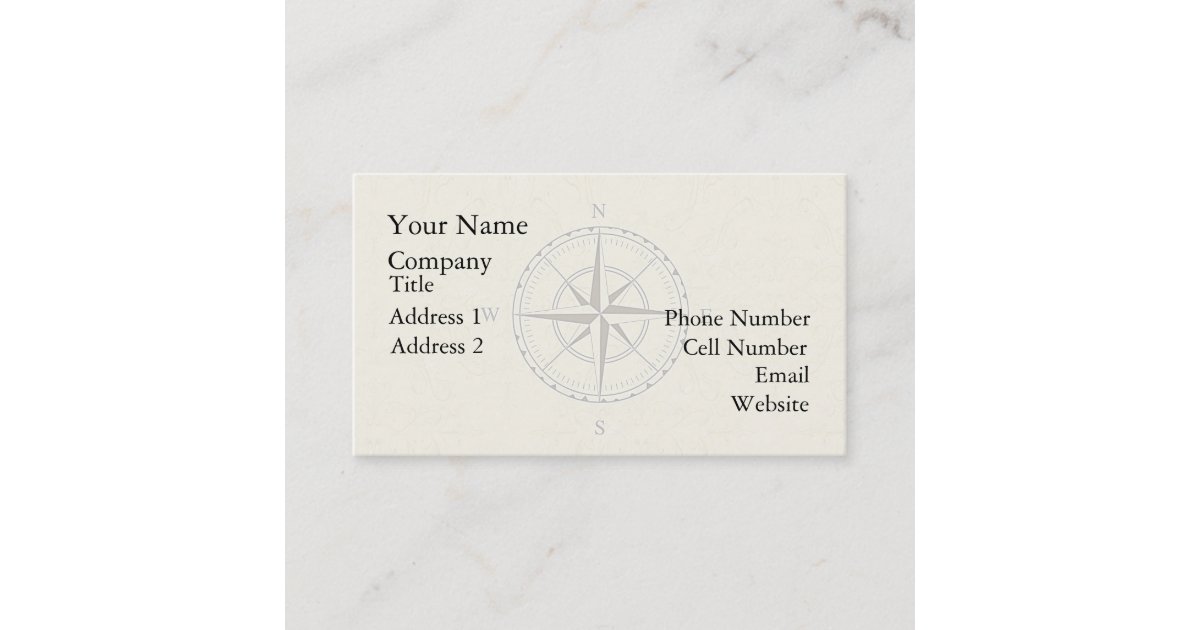 Vintage Nautical Compass Ivory Business Card Zazzle