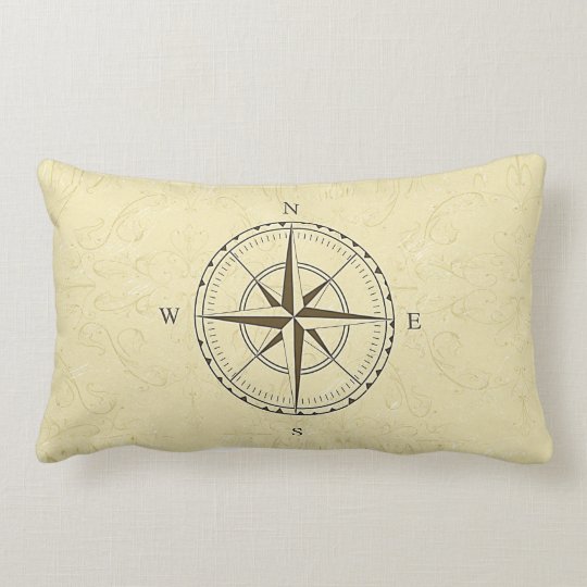 Vintage Nautical Compass Rose Ivory Lumbar Pillow | Zazzle.com