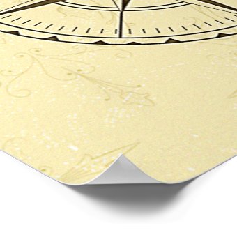 Vintage Nautical Compass Rose Ivory Poster | Zazzle