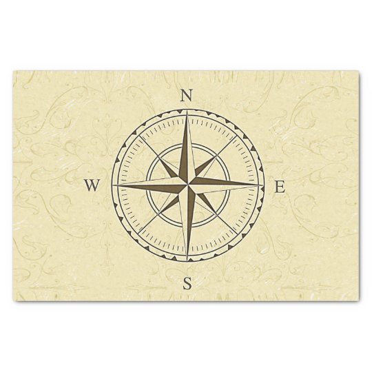 Vintage Nautical Compass Rose Ivory Tissue Paper | Zazzle.com