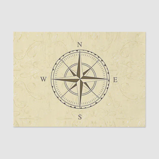 Vintage Nautical Compass Rose Ivory Tissue Paper | Zazzle