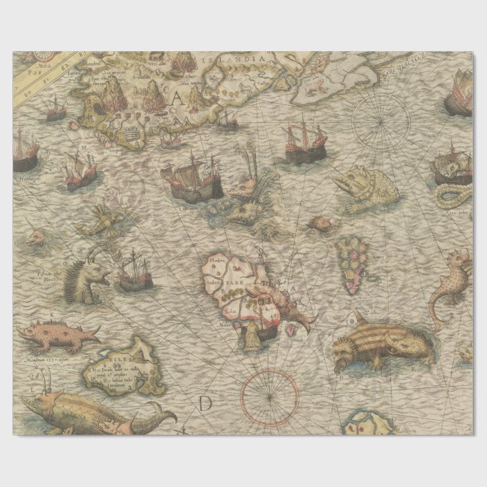 Vintage Nautical Map Wrapping Paper | Zazzle.com