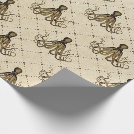 Vintage Nautical Octopus Wrapping Paper | Zazzle