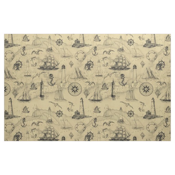 Vintage Nautical Fabric | Zazzle