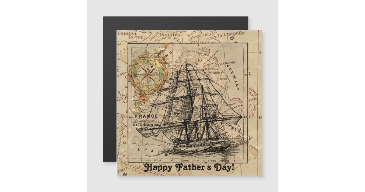 Vintage Nautical Sailing Ship Navigation Map | Zazzle