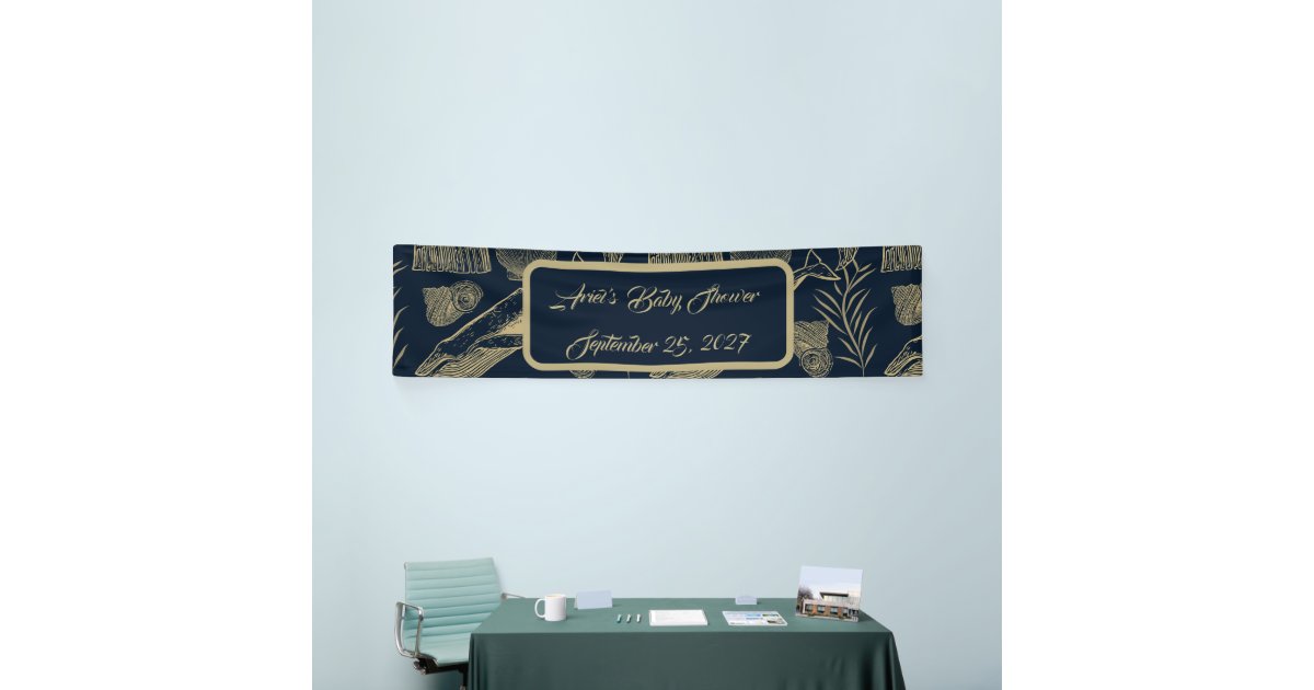 Vintage Nautical Whale Blue Banner | Zazzle