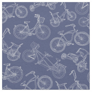 Vintage Bicycle Pattern Fabric | Zazzle
