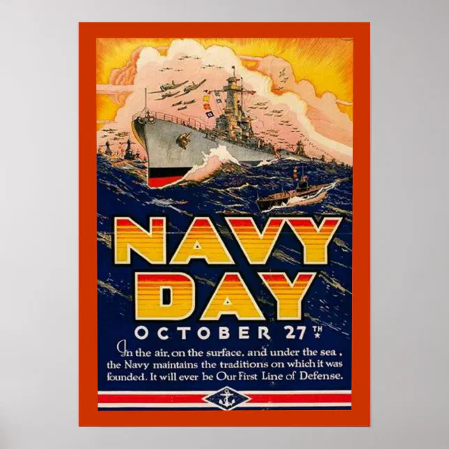Vintage Navy Day Poster | Zazzle