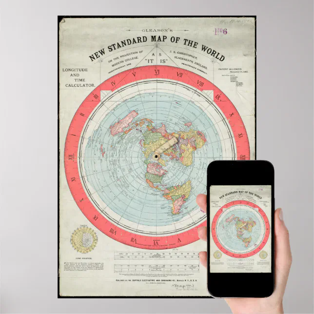 Vintage New Standard Map of The World Poster | Zazzle