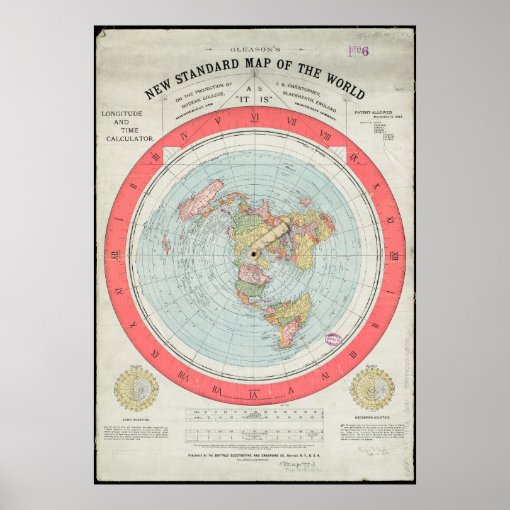 Vintage New Standard Map of The World Poster | Zazzle