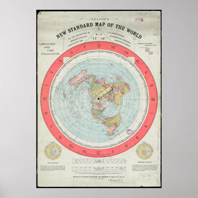 Vintage New Standard Map of The World Poster | Zazzle