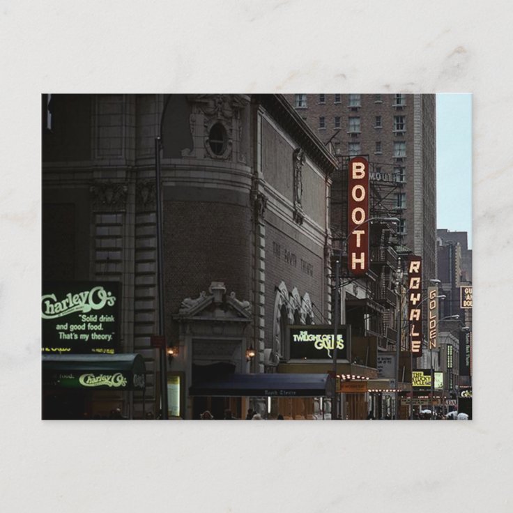 Vintage New York City Theatre District Signs W 45 Postcard | Zazzle