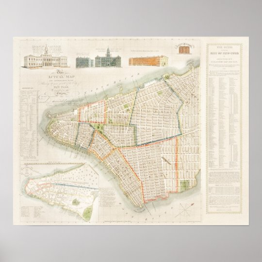 Vintage New York travel map. Old city. Retro Poster | Zazzle.com