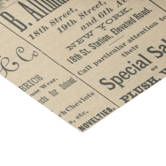 Vintage Newspaper Advertisement Tissue Paper | Zazzle