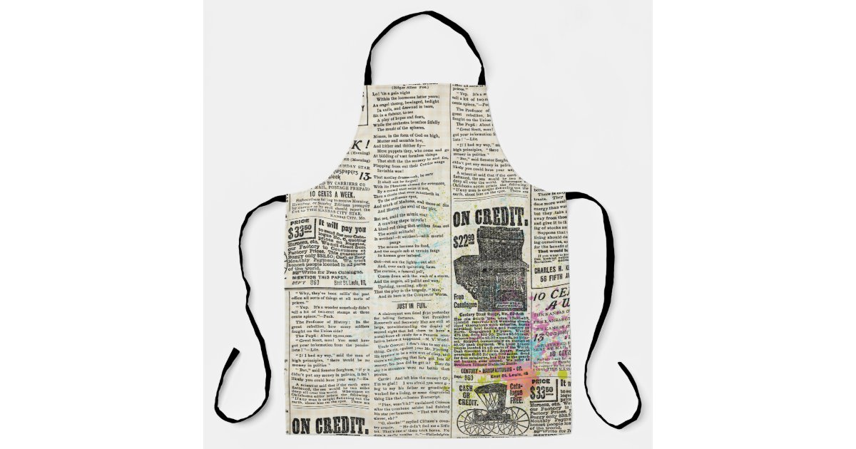 Vintage newspaper advertising apron | Zazzle